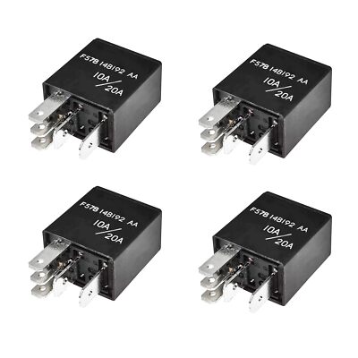 4 pcs F57B14B192AA Relay 5 Pins 12V Replacement for RY612 19290 ...