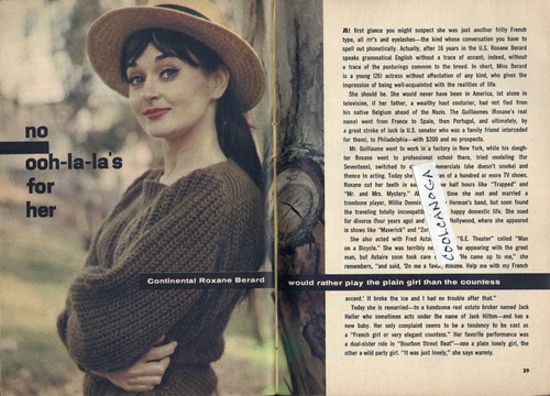 1961 TV ARTICLE~ROXANE BERARD~BELGIAN BORN~ACTRESS AND MURAL PAINTER | eBay