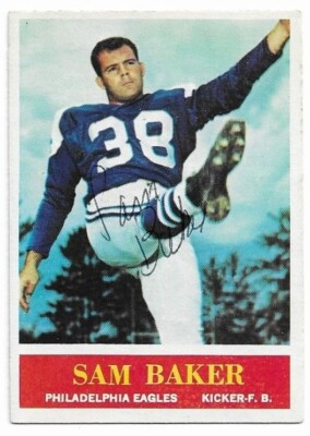 SAM BAKER 1964 Philadelphia Signed Autographed card #127 Philadelphia ...
