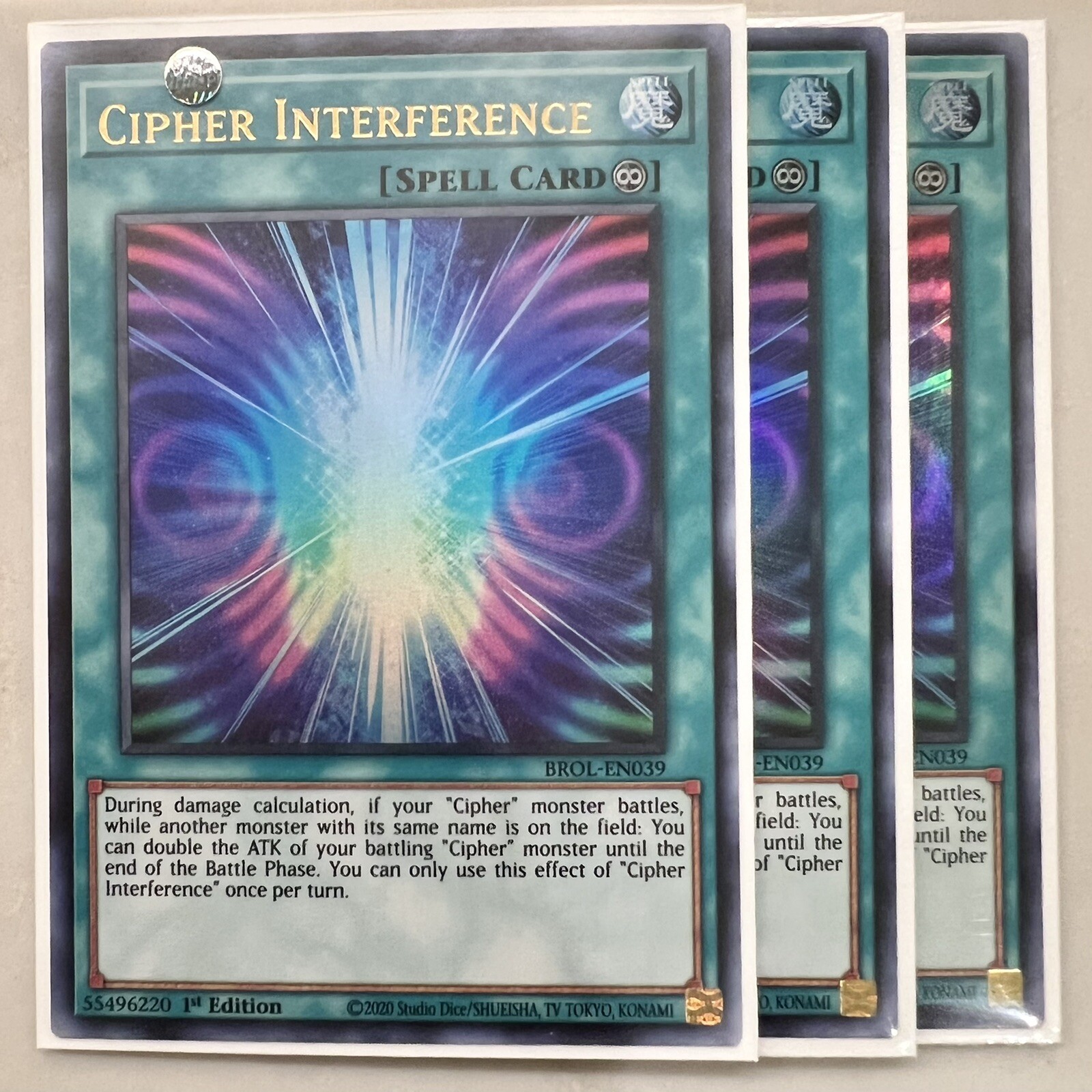 Yugioh! 3x Cipher Interference - BROL-EN039 Ultra Rare - 1st ed NM | eBay