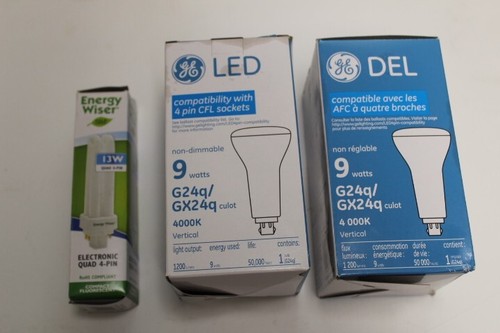 2NEW GE LIGHTING LED9G24Q-V/840 LED Bulbs PL Vertical 4000K 4 PIN G24Q ...