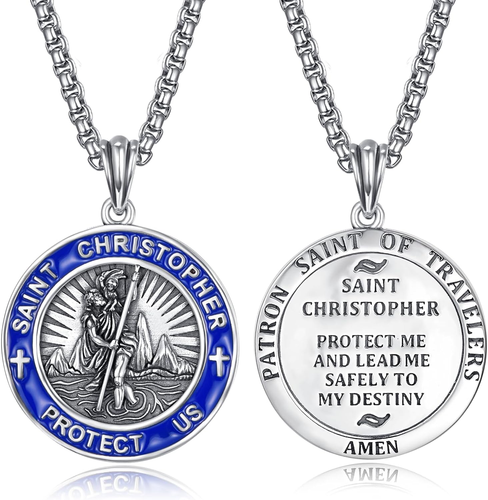 925 Sterling Silver Patron Saint Medals | Amulet Necklace Protection ...