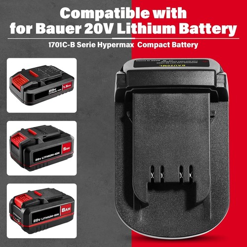 Battery Adapter For Bauer 20v Li-ion Converter to for Milwaukee 18v ...