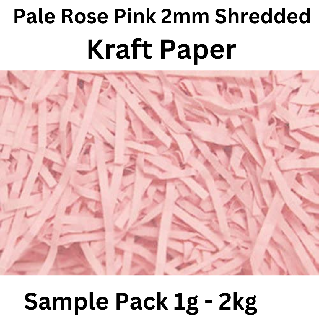 Pale Rose Pink Shredded Wrapping Coloured Kraft Shredded Paper Hampers ...