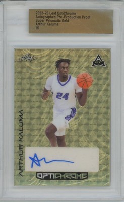 2022 Leaf OptiChrome Proof Super Prismatic Gold Arthur Kaluma 1/1 RC ...