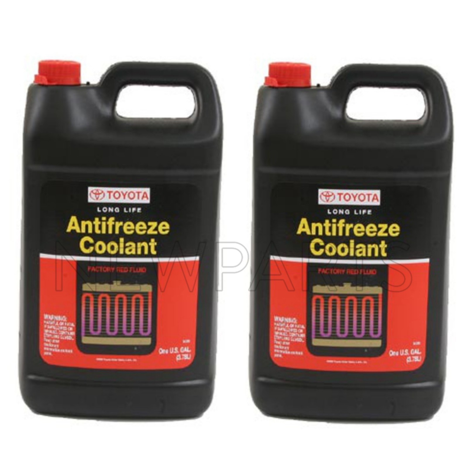 2 Gallons Pack Genuine For Toyota Red Long Life Engine Coolant ...