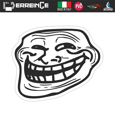 Sticker TROLL FACE MEME Adhesive Decal Vynil Wall Mural Door Car JDM ...