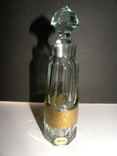 A Vintage Moser Cut Glass Paneled Perfume Bottle W/ Original Label | eBay