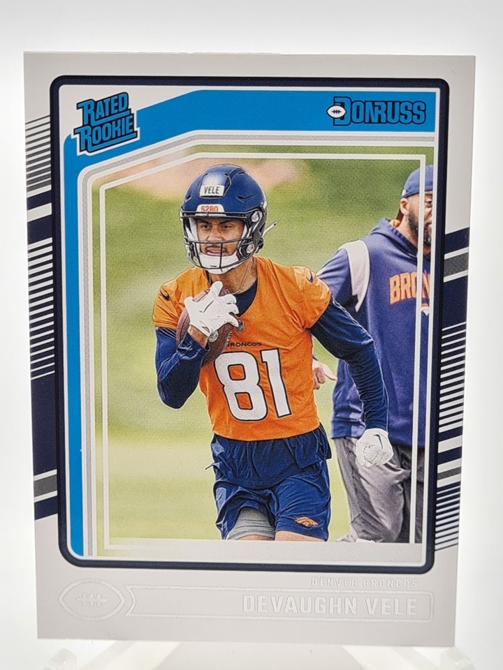Devaughn Vele 2024 Panini Donruss Rated Rookie #395 Denver Broncos RC | eBay