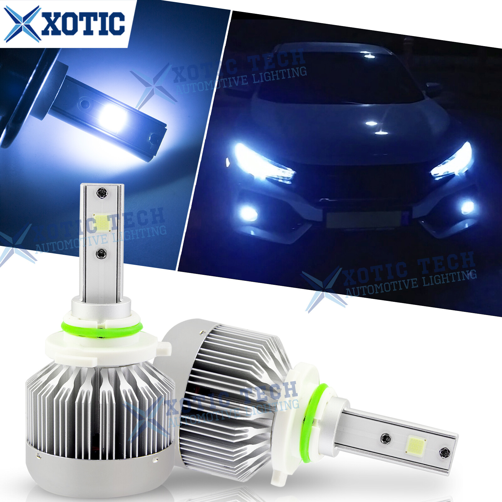 Pair 9006 HB4 3000LM Super Bright Ice Blue LED Fog Driving Light Bulbs ...