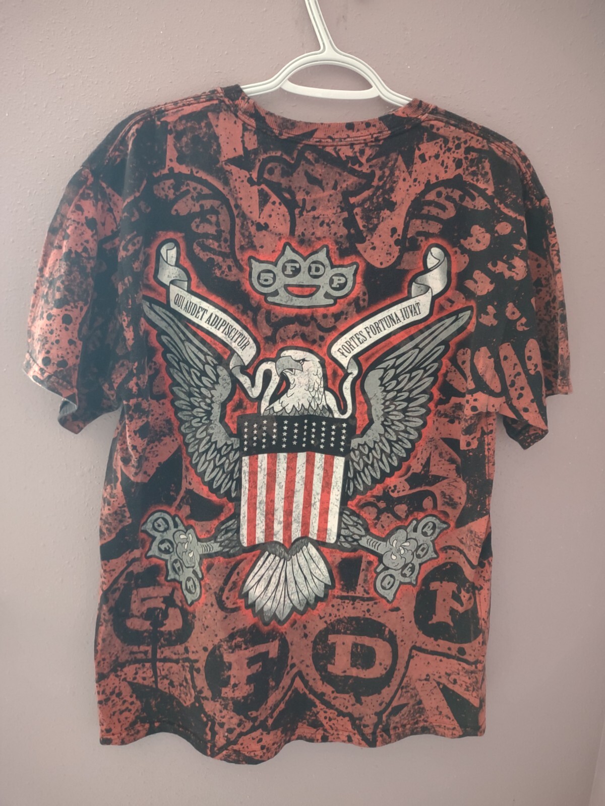 Five 5 Finger Death Punch Shirt Medium Men's All Over Print Black Red ...