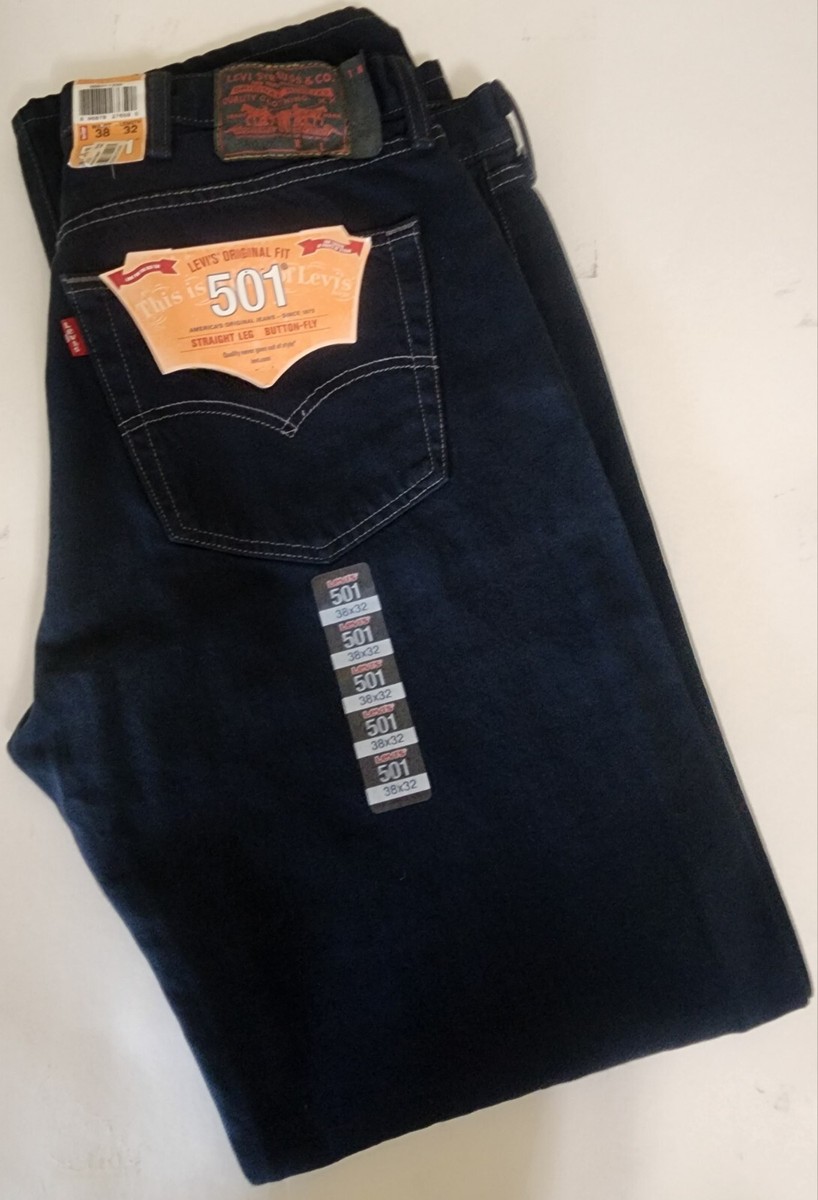 LEVIS 501 W38 L32 Mens Straight Leg Jeans 100% Cotton Button LEVIS 501 W38 L32 Mens Straight Leg Jeans 100% Cotton Button