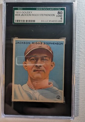 1933 Goudey 204 Jackson Riggs Stephenson SGC 6 EX-MT POP 6 Hi Number | eBay