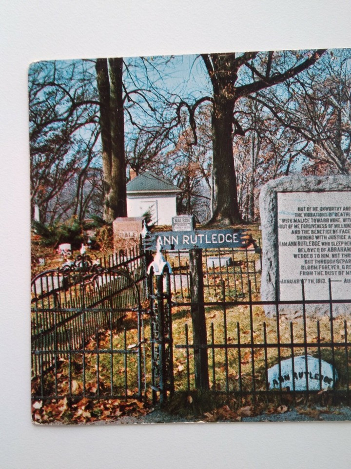 Illinois Postcard Mid 1900s Rare Petersburg Ann Rutledge Grave Abraham ...