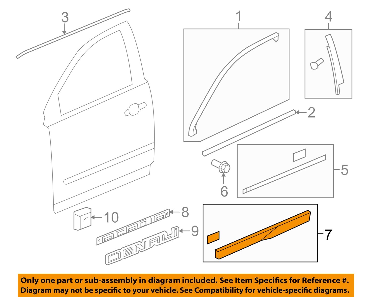 GM OEM 07-17 Acadia Limited Front Door Exterior Trim-Lower Molding ...