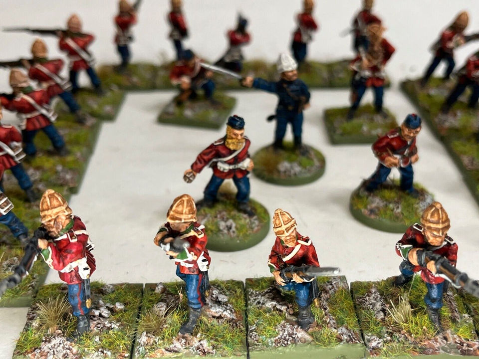 28MM Zulu War PAINTED 24th Regiment of Foot British Infantry Black Tree ...