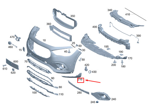 NEW MERCEDES-BENZ GLA H247 FRONT BUMPER LEFT LOWER TRIM A2478850504 ...