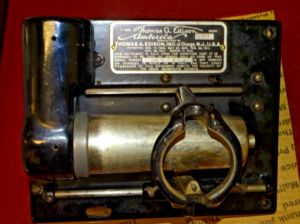 Edison Amberola 30 Cylinder Phonograph Motor, Bedplate, Good Spring ...