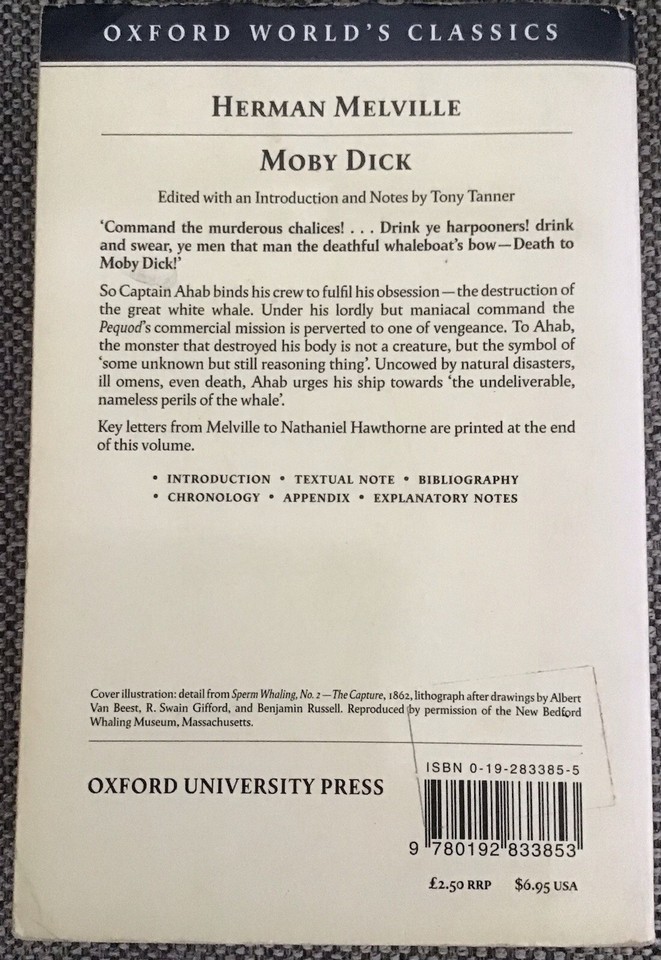 Moby Dick By Herman Melville (Paperback 1998) 9780192833853 | eBay ...