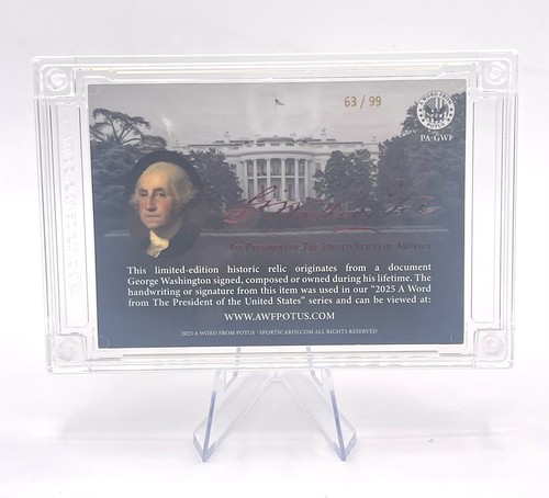 2025 POTUS A WORD FROM PRESIDENT GEORGE WASHINGTON HAND HELD DOCUMENT ...