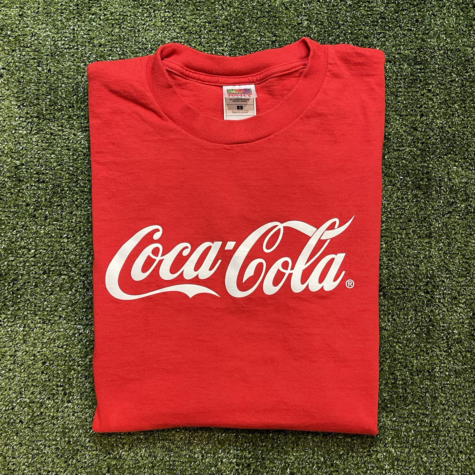 90s Coca-Cola Logo Simple Spell-out Red Large TShirt - Gem