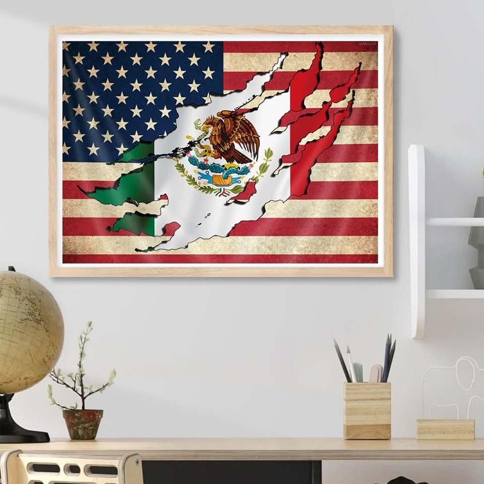 Diamond Painting Kit for Adults Mexico American Flag Decorative Kits ...