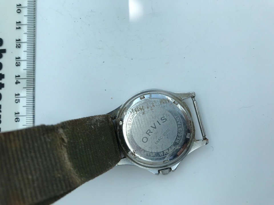 ORVIS FIELD WATCH - BLACK DIAL , LUMINOUS HAND MARKS, 12/24 hr, DAY ...