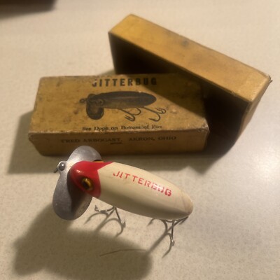 Vintage Fred Arbogast Jitterbug Lure R&W Original Akron OH In Box | eBay