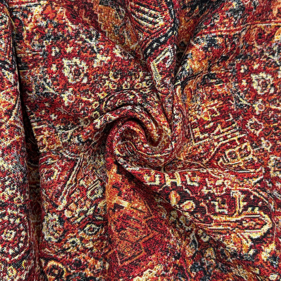 Tapestry Fabric - Classic Red Baroque Design Luxury Upholstery Fabric ...