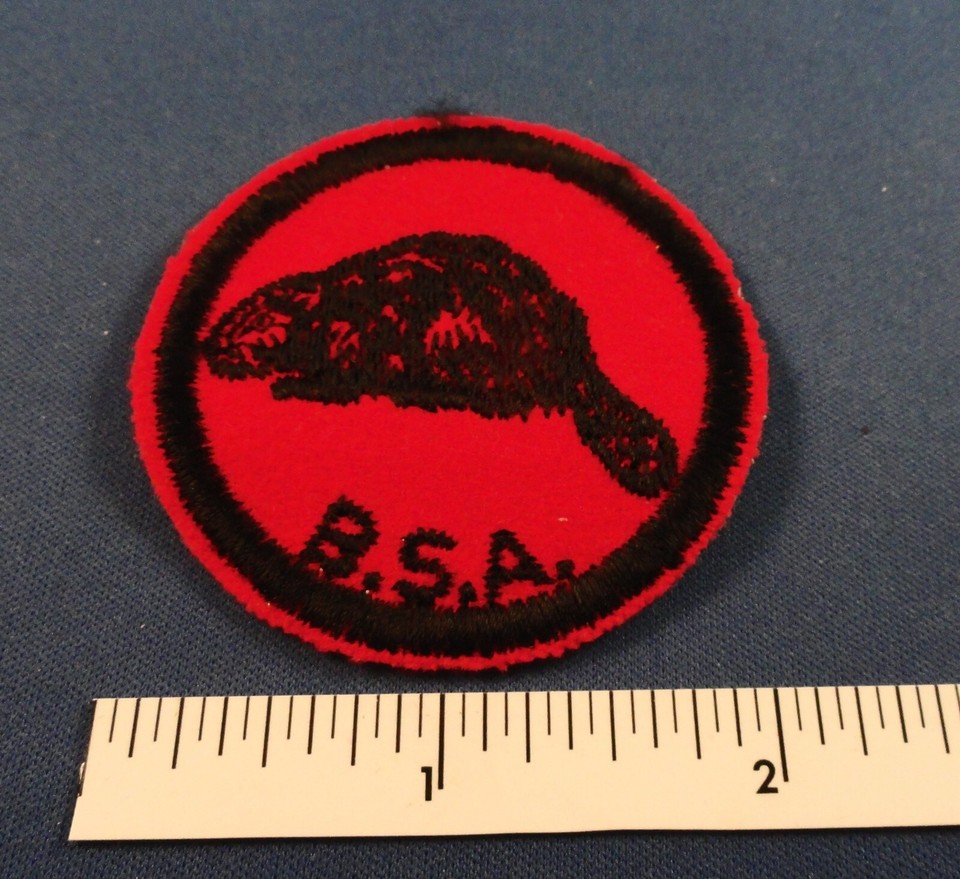 Vintage Red FELT Patrol Patch - BEAVER- 1940s Era - Black & White ...
