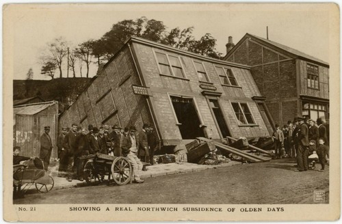 1931 RP PPC NORTHWICH SUBSIDENCE SINK HOLE CHESHIRE BRERETON VILLAGE ...