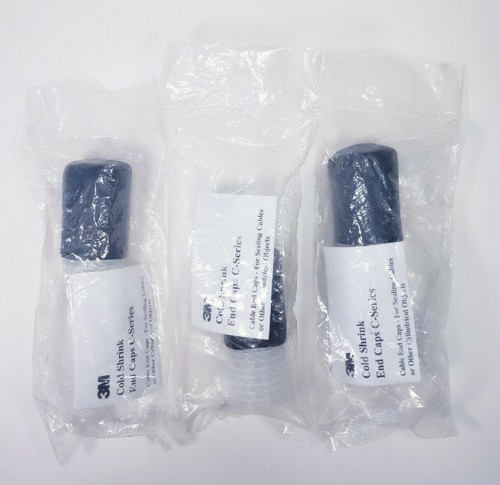 (Lot of 3) 3M EC-2 Cold Shrink End Cap Close-End EPDM Tubular Rubber ...