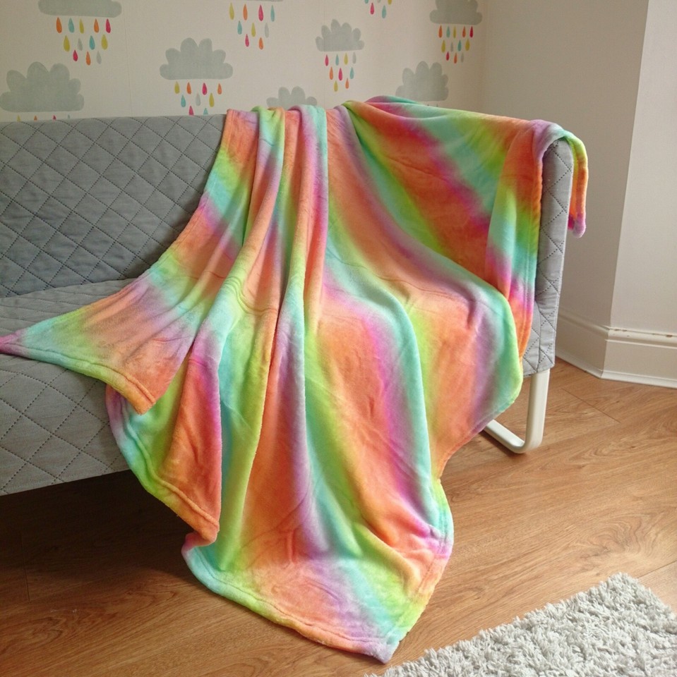 Fleece Blankets Girls Soft Fluffy Throw Kids Unicorn Gift For Women ...