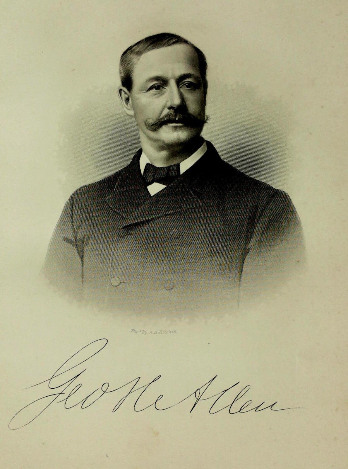 1888 Engraving GEORGE HARRISON ALLEN Essex County Lynn Mass. Genealogy ...