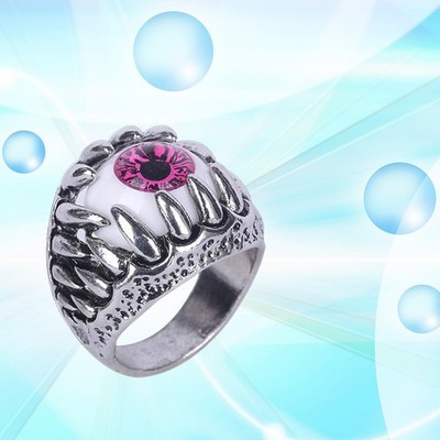 6 pcs Men's Dragon Claw Evil Devil Skull Eyeball Ring Gothic Biker For ...