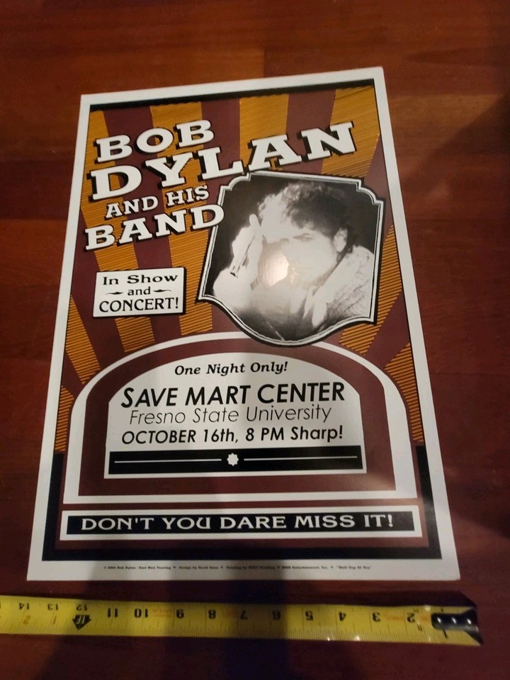 Bob Dylan Concert POSTER Fresno California CA | eBay