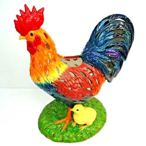 Partylite Large Rooster & Chics Tea Light Holder Country Farmhouse Look ...