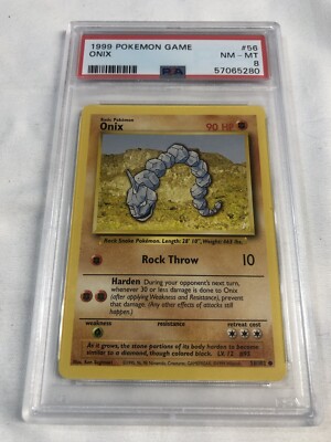 1999 POKEMON #56 ONIX BASE SET UNLIMITED NM-MT PSA 8 | eBay