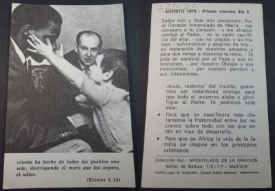 OLD BLESSED MISSIONS APOSTOLATE PRAYER HOLY CARD ANDACHTSBILD SANTINI ...