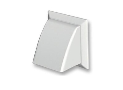 White Cowled Grille 100mm / 4" Extractor Fan Cowl Grille with Damper ...