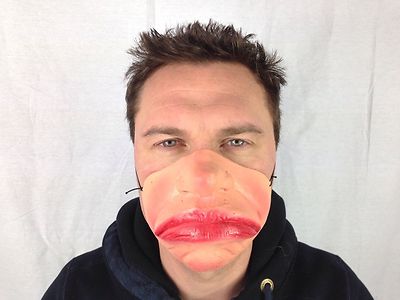 Funny Half Face Fat Lip Mask Grumpy Gurn Mouth Lips Fancy Party Masks ...