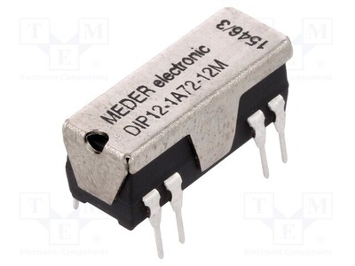 Relais: Reed 1A max.200VDC Uspule : 12VDC max.200VAC DIP12-1A72-12M ...