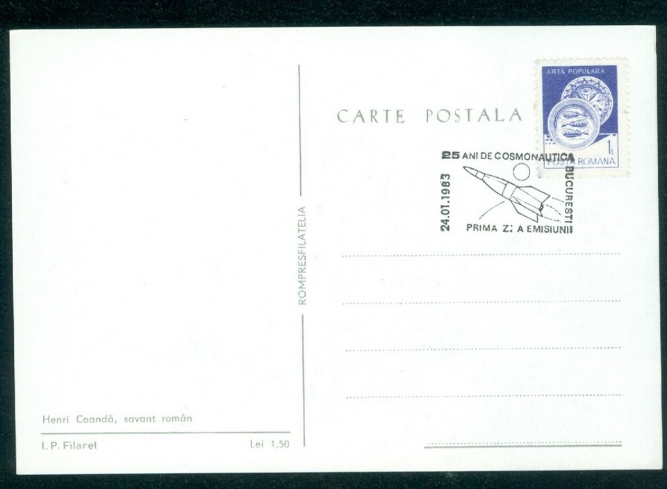 1983 Henri COANDA,Jet Engine,Inventor,aviation,Aerodynamics,Romania,FDC ...