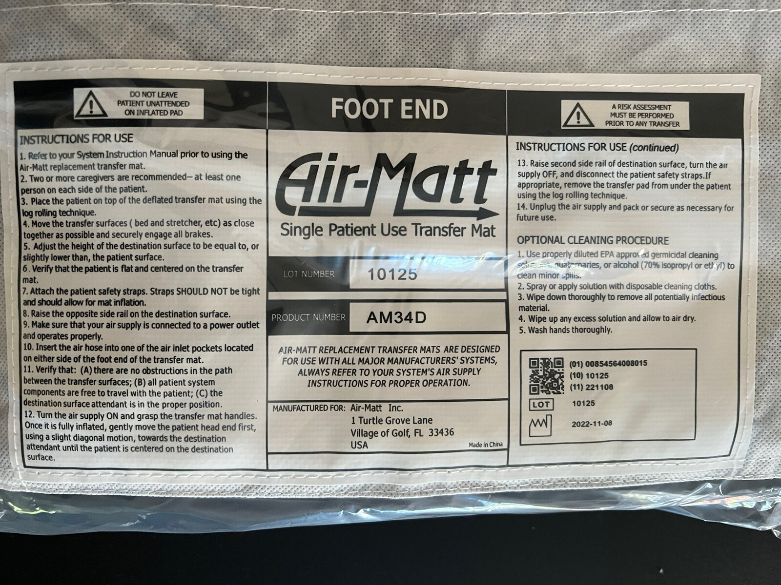 1 Case Air Mattresses (20 Total) - Patient Transfer Mat - Hovertech (34 ...