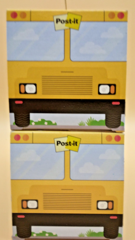 2 x Post-it Super Sticky Notes 24 Pads 3" x 3" School Bus Classroom ...