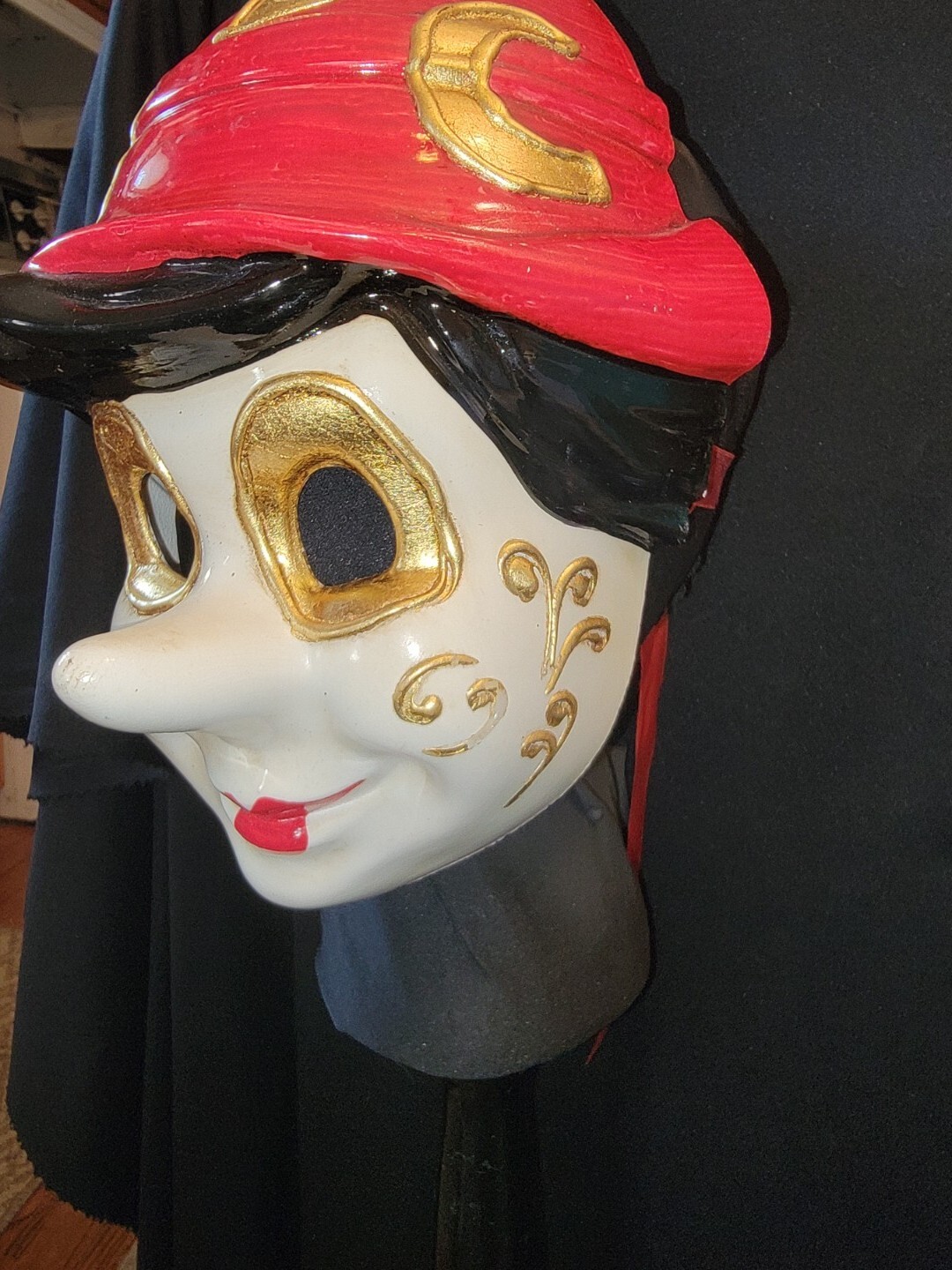 Venetian Mask Full Face Pinocchio Childs Mask - Gem
