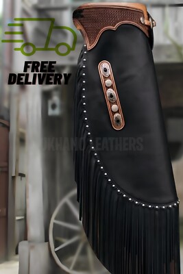 Handmade Custom Geometric Western Leather Chinks & Chaps – Unique ...