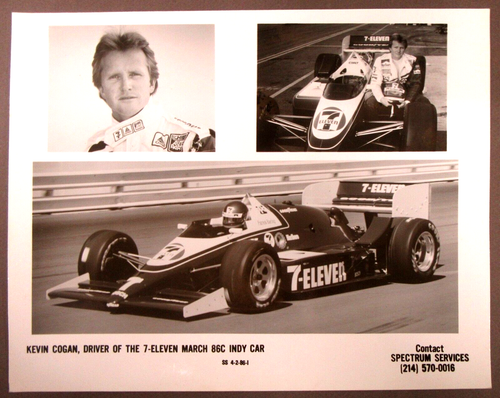 KEVIN COGAN 7-Eleven MARCH 86C INDY CAR publicity PHOTO racing y1 | eBay