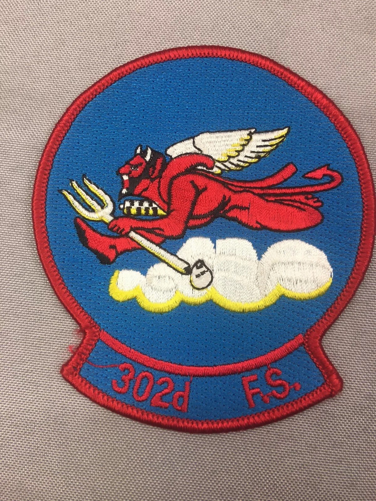 USAF patch 302d Fighter Sq Military Patch Devil In Clouds | eBay
