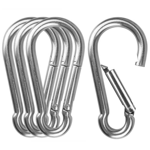 4 Pack 5-1/2" Heavy Duty Carabiners 304 Stainless Steel Spring Snap ...
